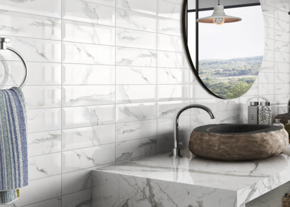 Glossy Bevelled Carrara – Contract Stone & Tiles